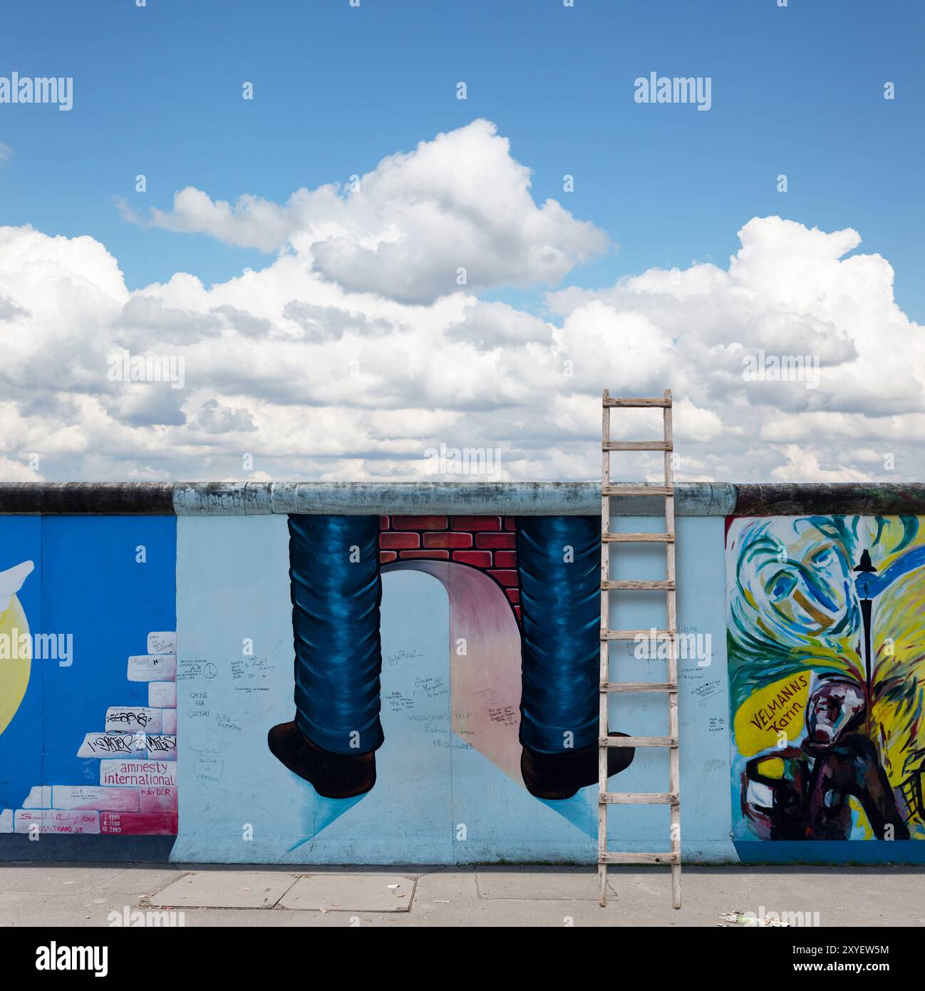 Wall painting on the former Berlin Wall, Berlin, Germany, Europe Stock ...