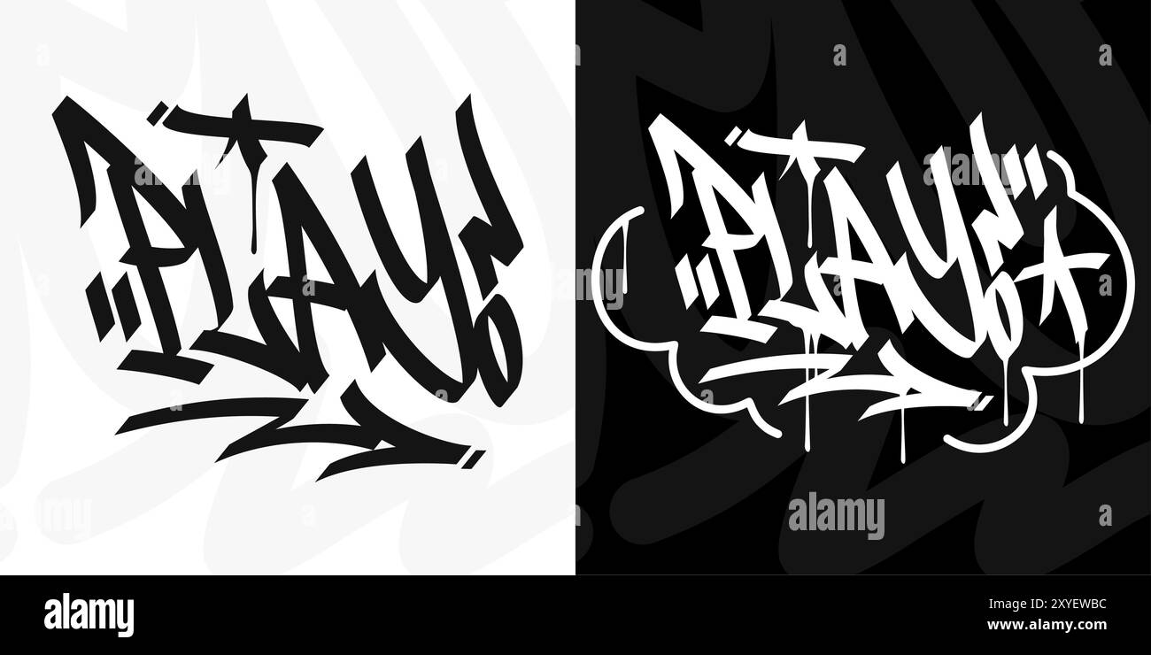Modern Cool Trendy Word Play Abstract Hip Hop Hand Written Graffiti ...