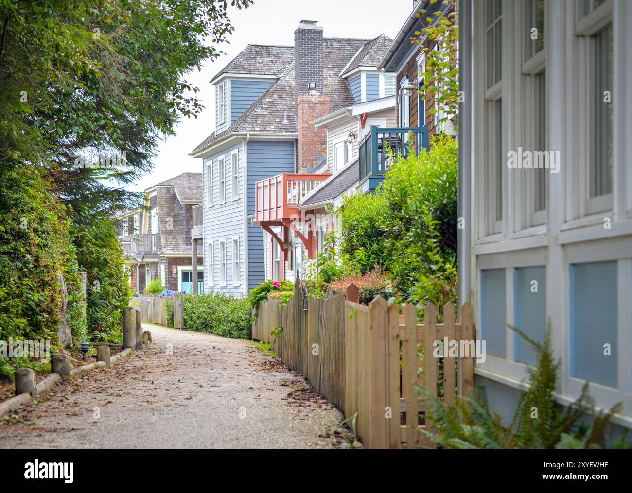 Neighborhood in a small beach town Stock Photo - Alamy