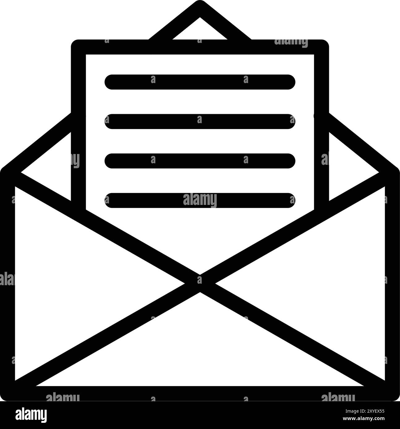 Envelope vector illustration Black and White Stock Photos & Images - Alamy
