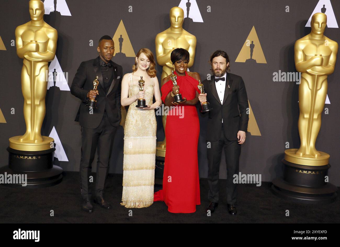 Viola Davis, Casey Affleck, Mahershala Ali and Emma Stone at the 89th ...