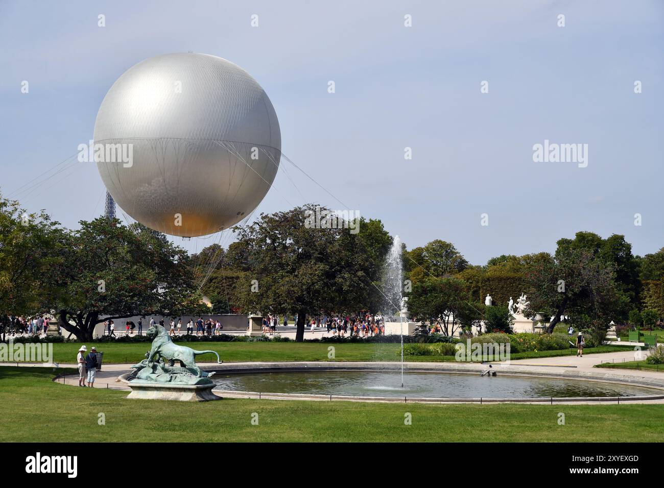 Paris Olympic Cauldron in Tuileries garden during Paris Olympic Games ...