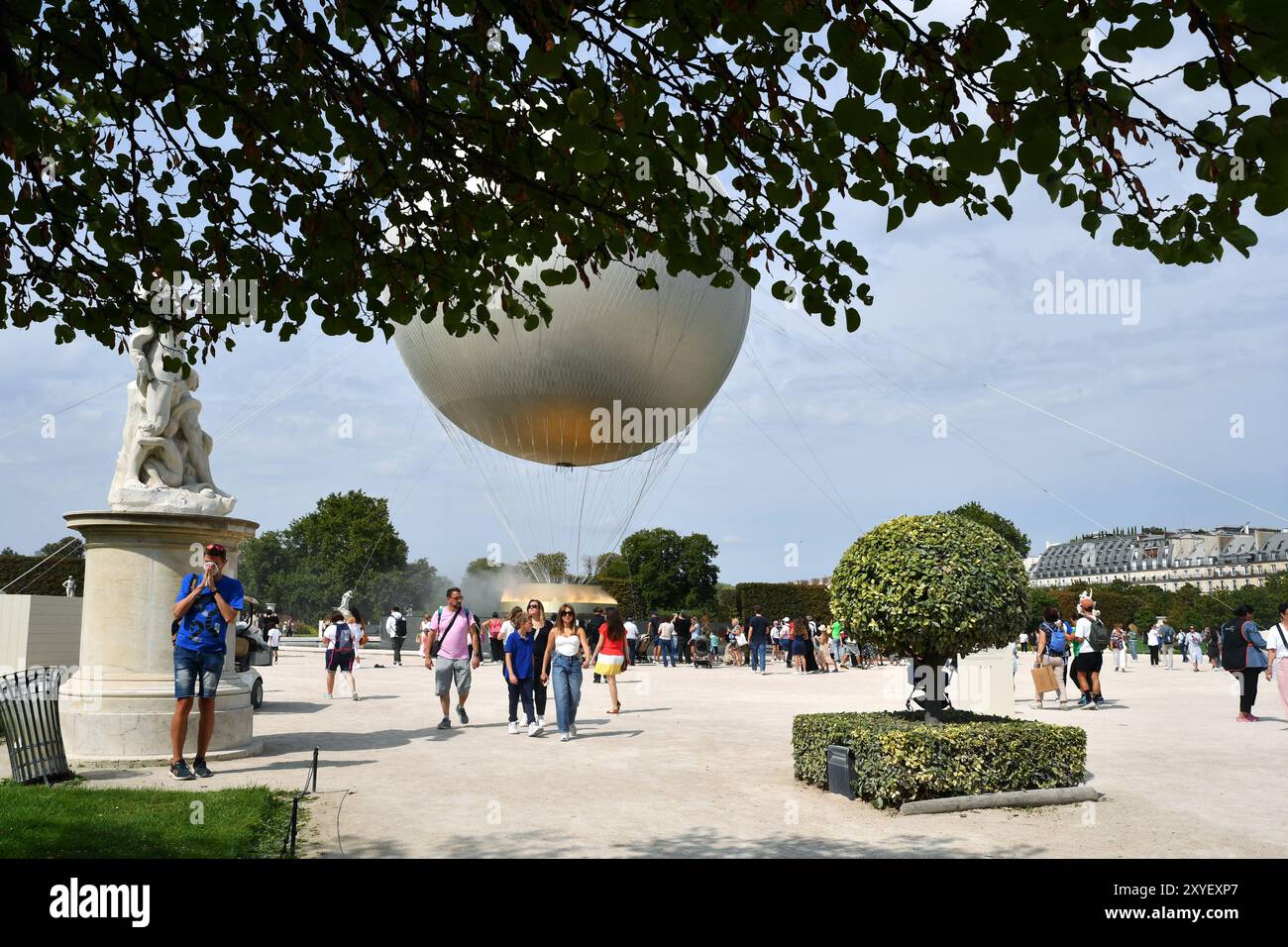 Paris Olympic Cauldron in Tuileries garden during Paris Olympic Games ...
