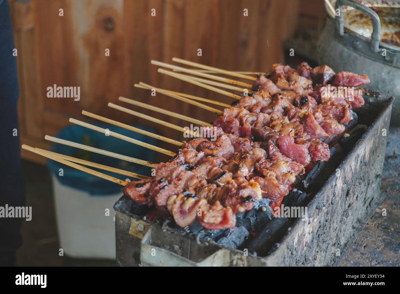 Sate Buntel or Satay Buntel is satay made from minced mutton wrapped in ...