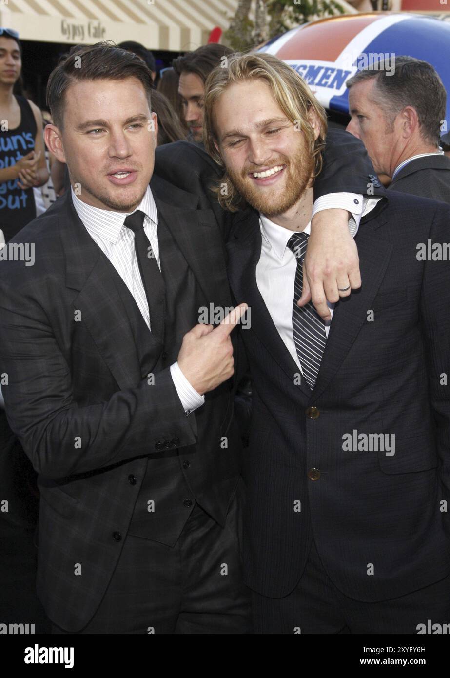 Channing Tatum and Wyatt Russell at the Los Angeles premiere of 22 Jump ...
