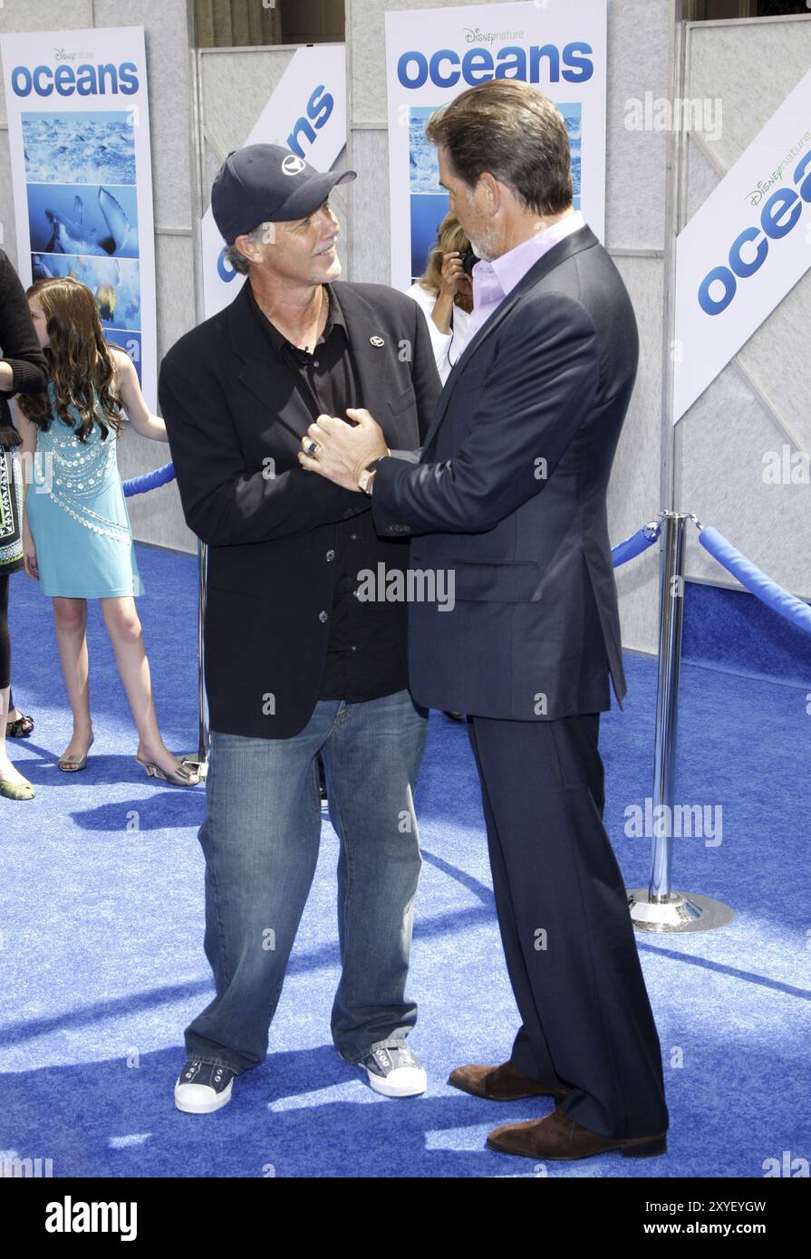 Pierce Brosnan and Robert Wyland at the Los Angeles premiere of 'Oceans ...
