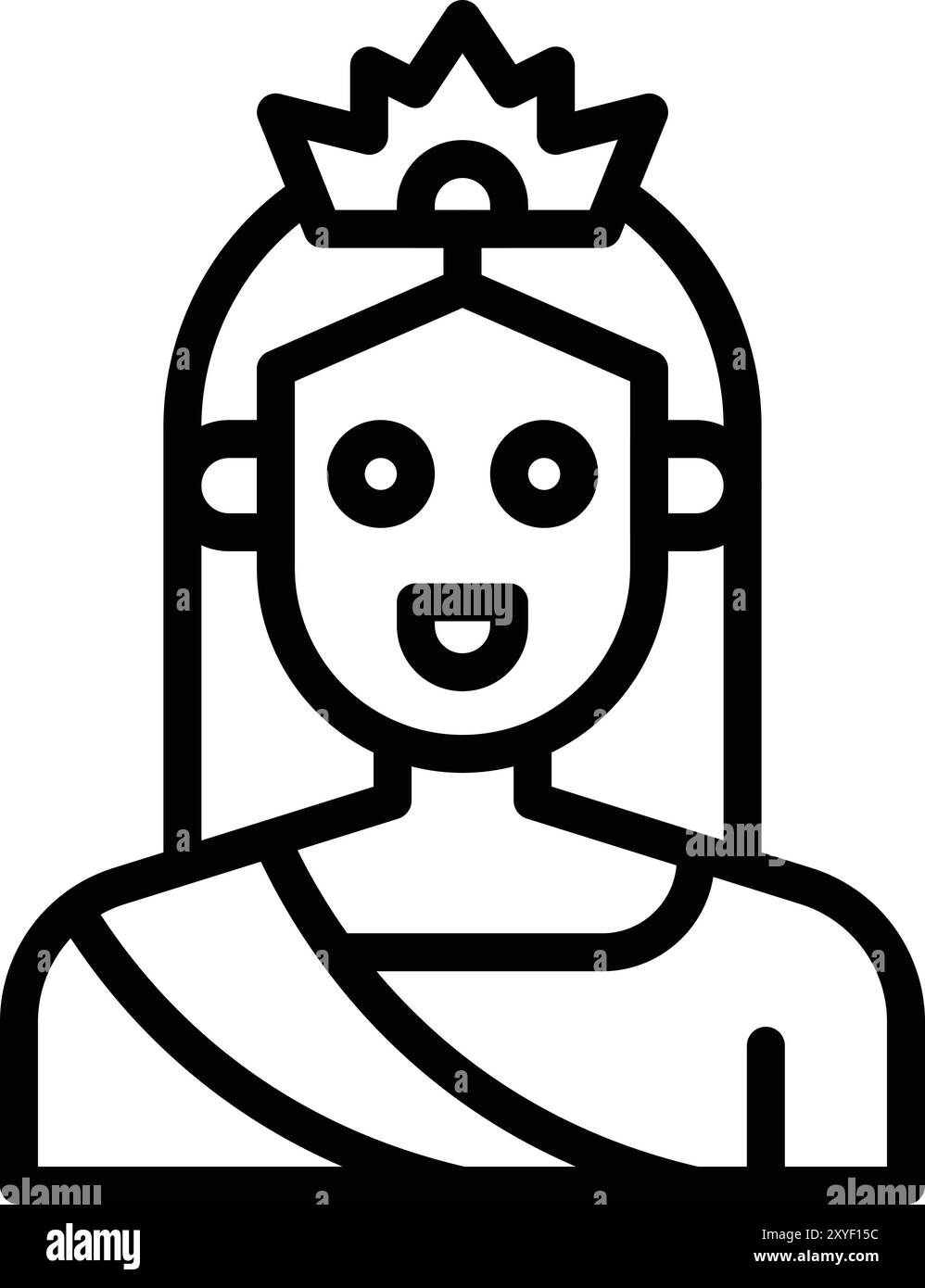 Queen crown icon outline illustration Cut Out Stock Images & Pictures ...