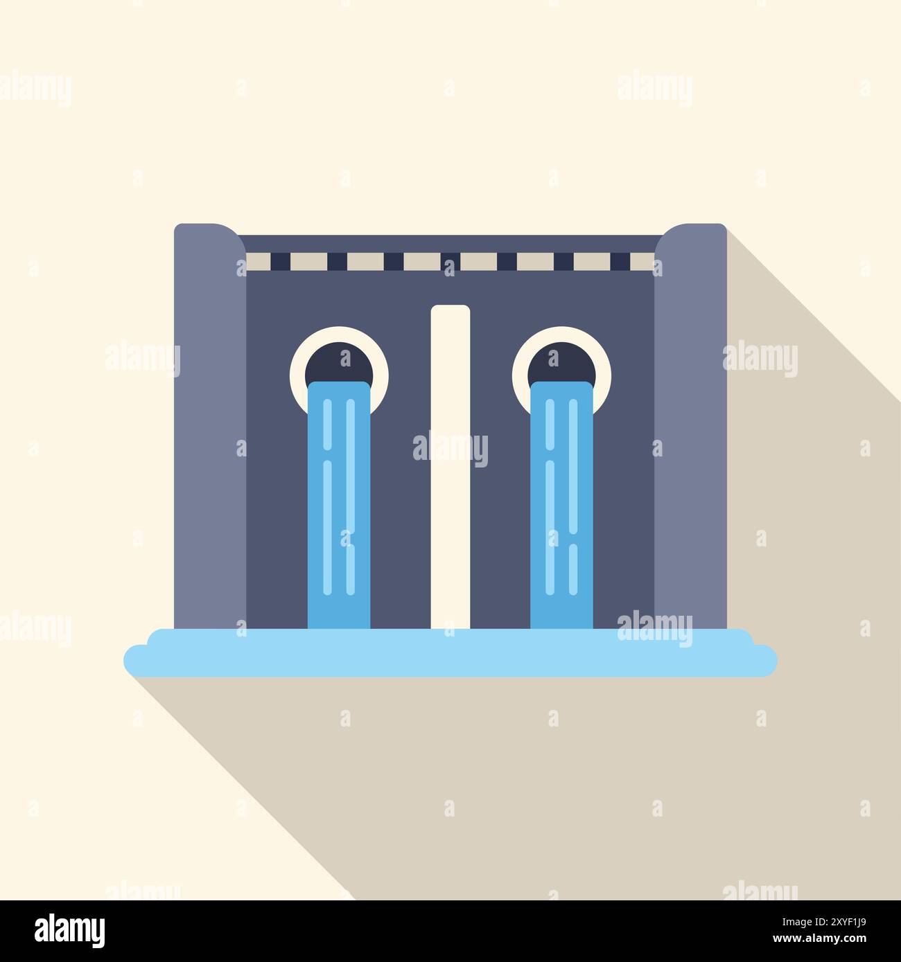 Water flowing through a hydroelectric power plant, generating clean and ...