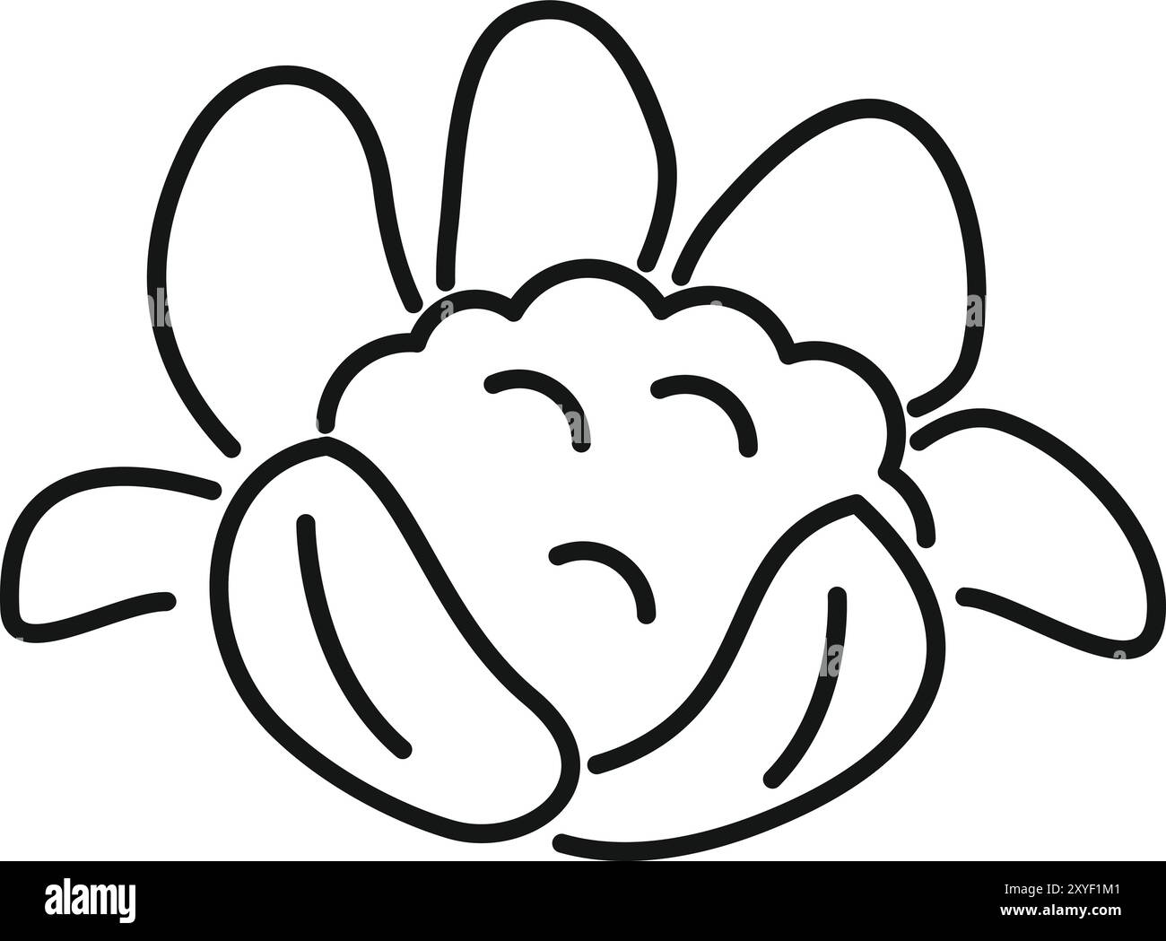 Simple vector drawing of an artichoke vegetable, with thick lines and ...