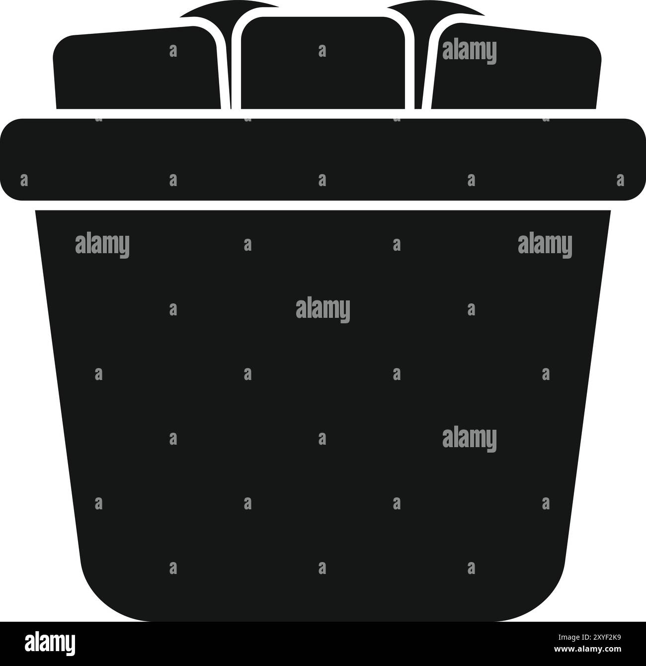 Simple vector icon of overflowing office trash bin, isolated on white ...