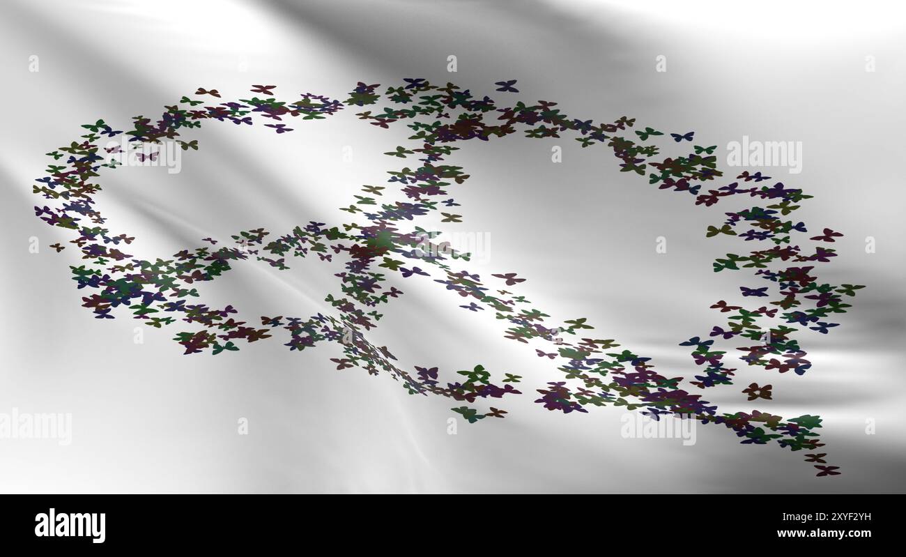 Pacifism symbol waving in white hi-res stock photography and images - Alamy