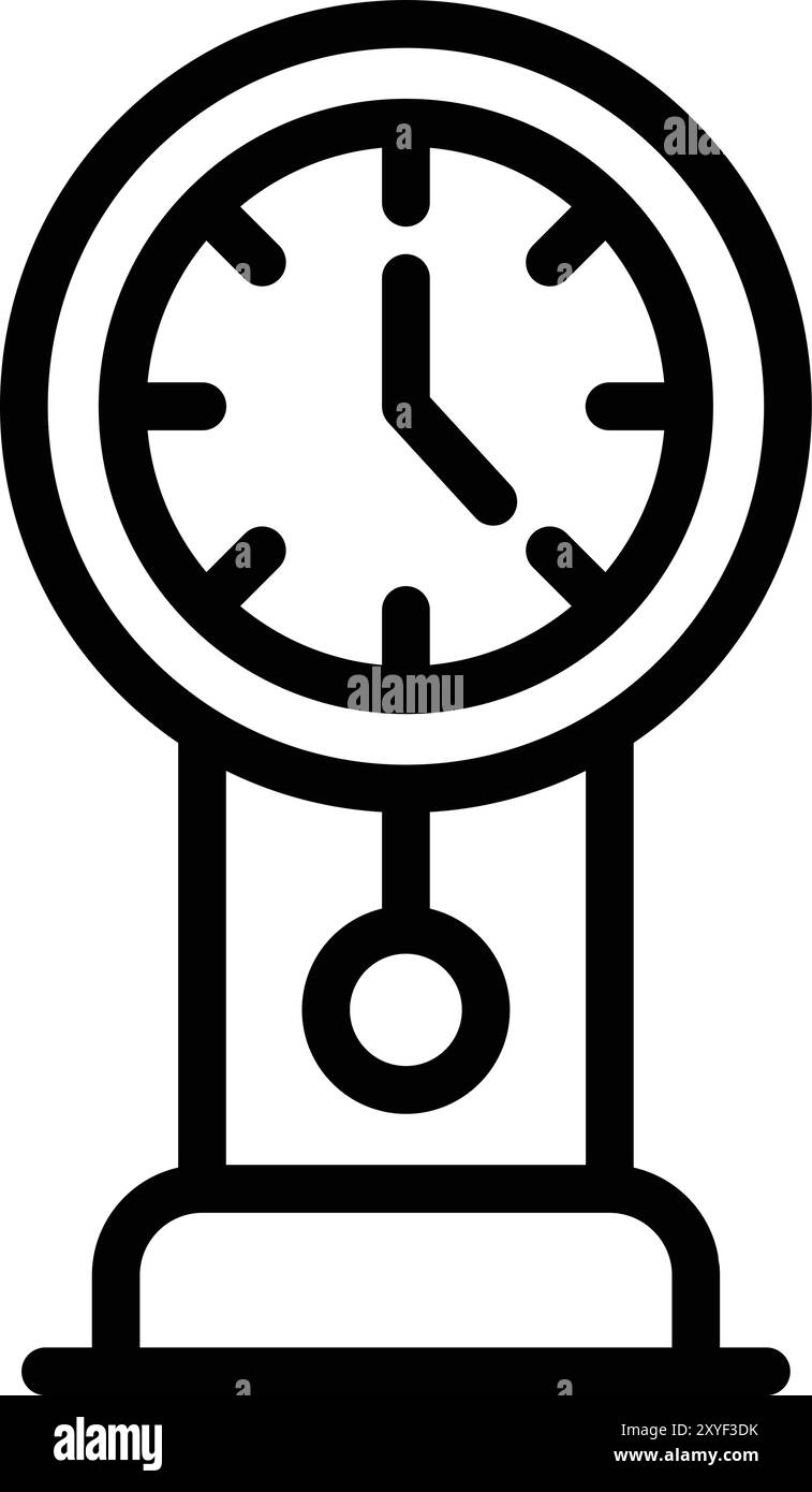 Vector isolated illustration clock Cut Out Stock Images & Pictures - Alamy