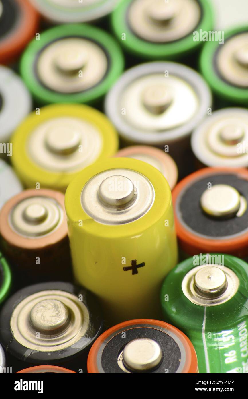Composition with alkaline batteries Stock Photo - Alamy
