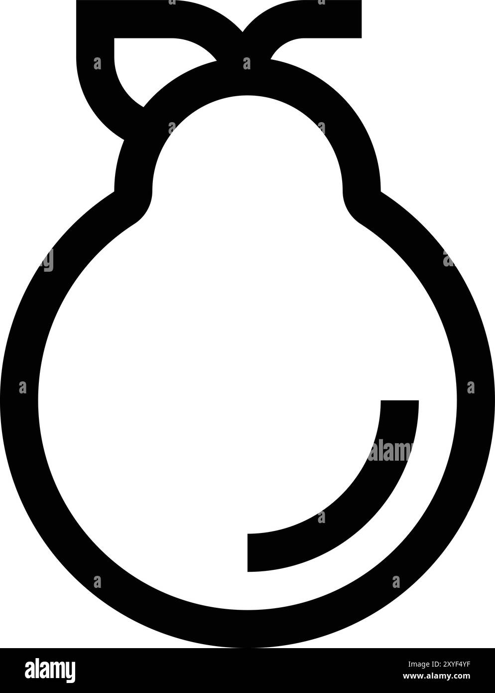 Simple vector illustration pear Black and White Stock Photos & Images ...