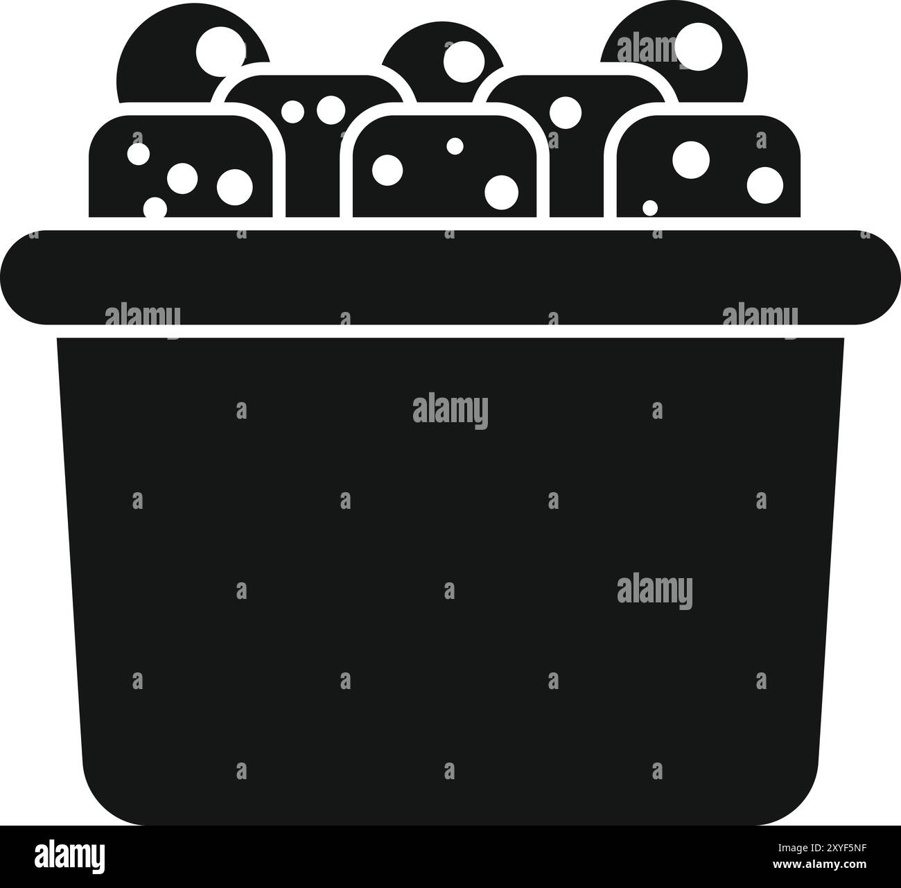 Black and white silhouette of a plastic container holding sugar cubes ...
