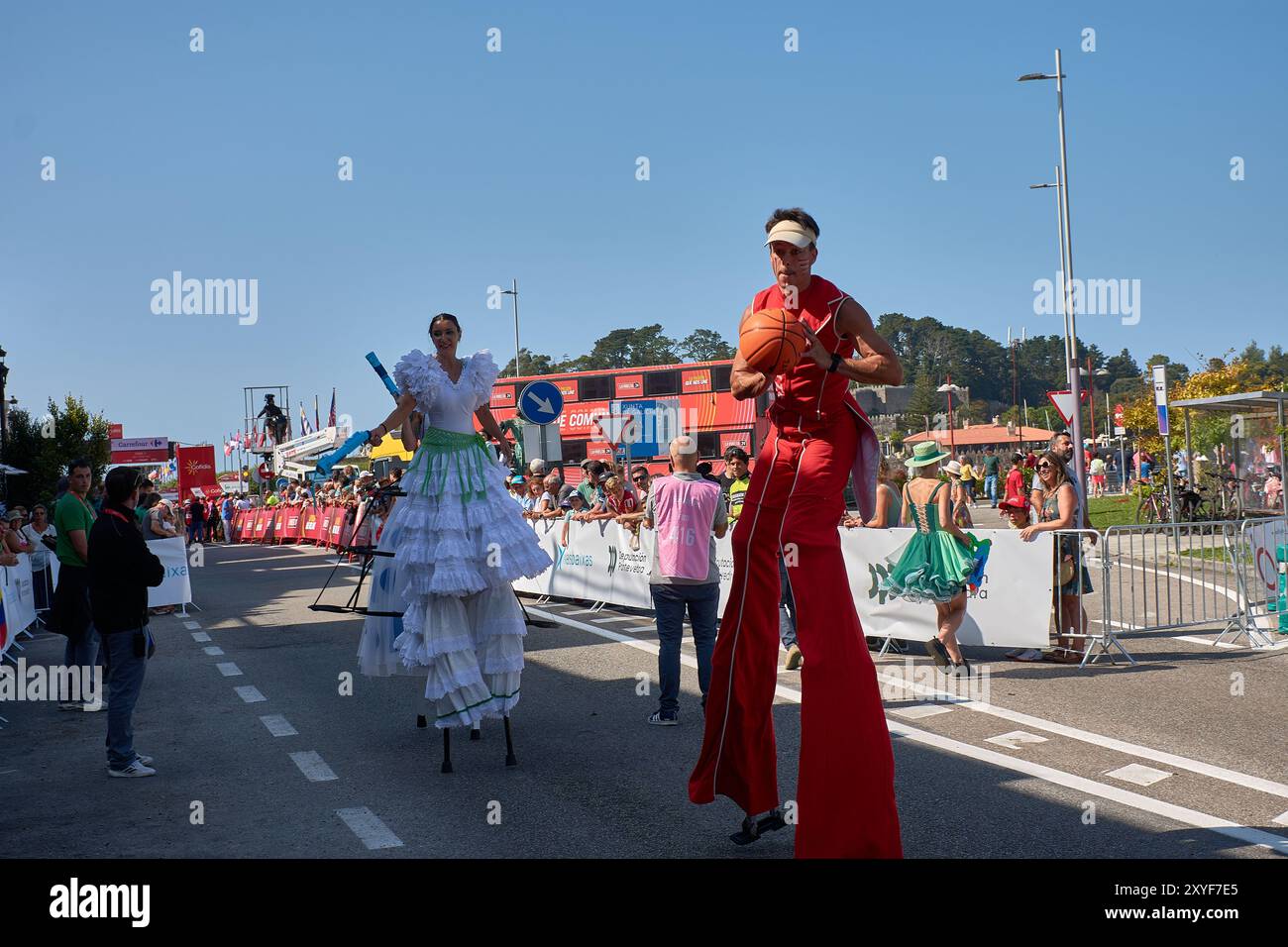ayona,Pontevedra,Spain; August,27,2024;a street performance taking ...