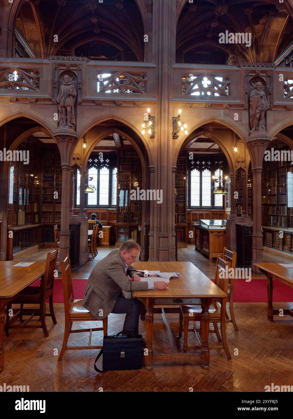 Interior of John Rylands Research Institute and Library in Manchester ...