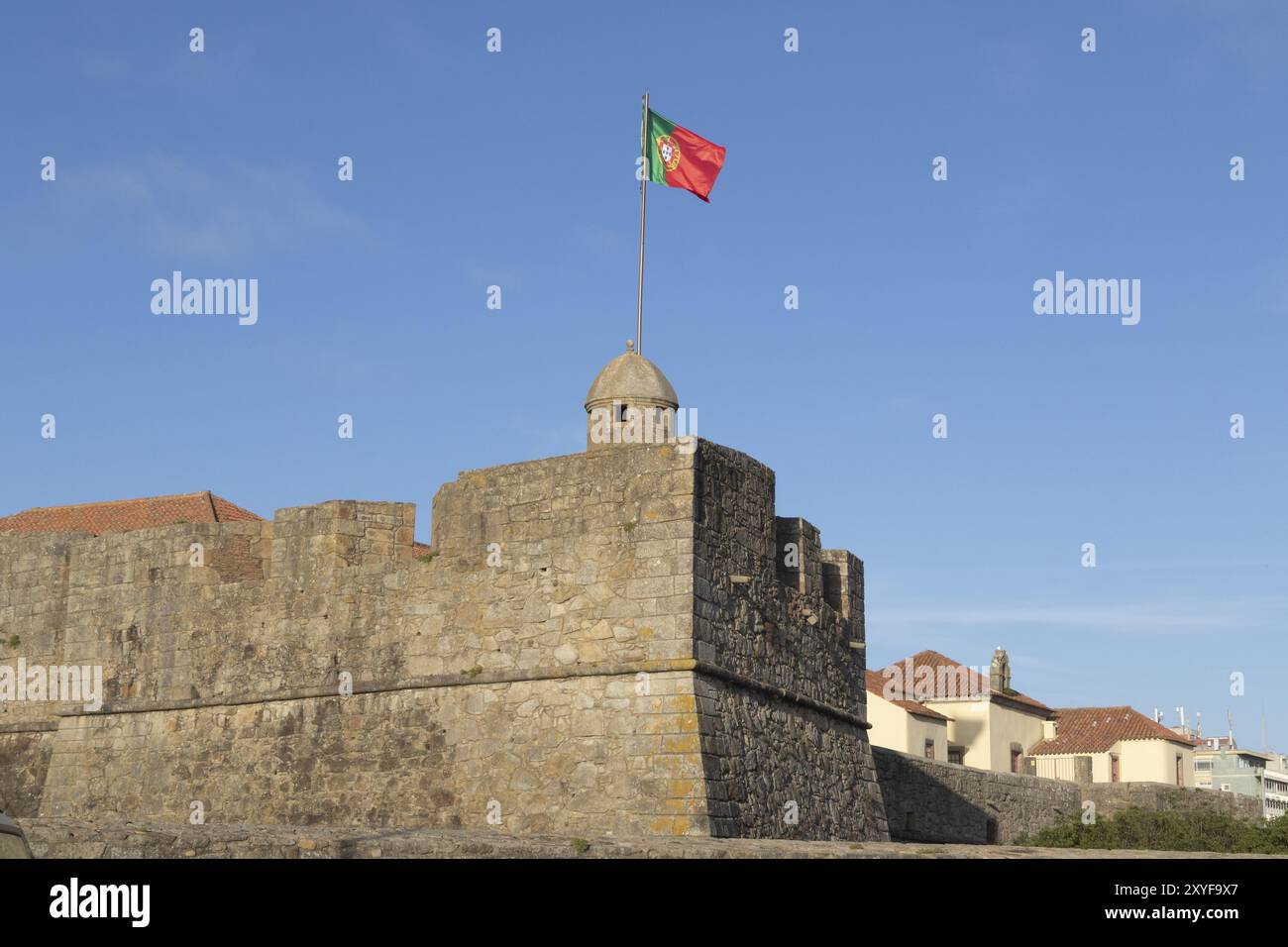 National flag on the historic Forte de Sao Joao Baptista fortress in ...