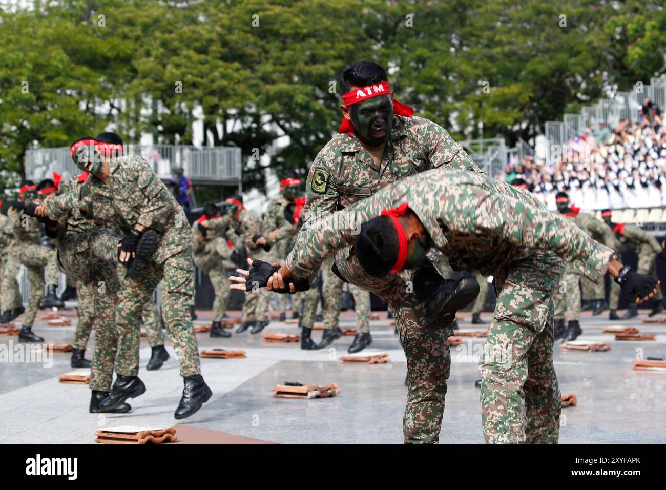 Kuala Lumpur, Malaysia. 29th Aug, 2024. Malaysian soldiers perform ...