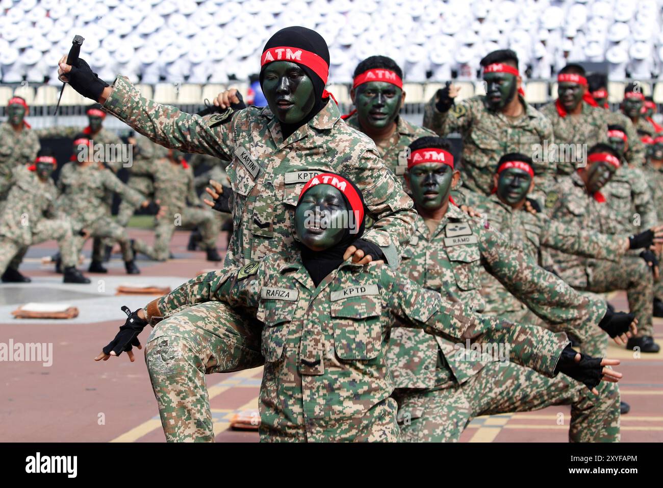 Kuala Lumpur, Malaysia. 29th Aug, 2024. Malaysian soldiers perform ...