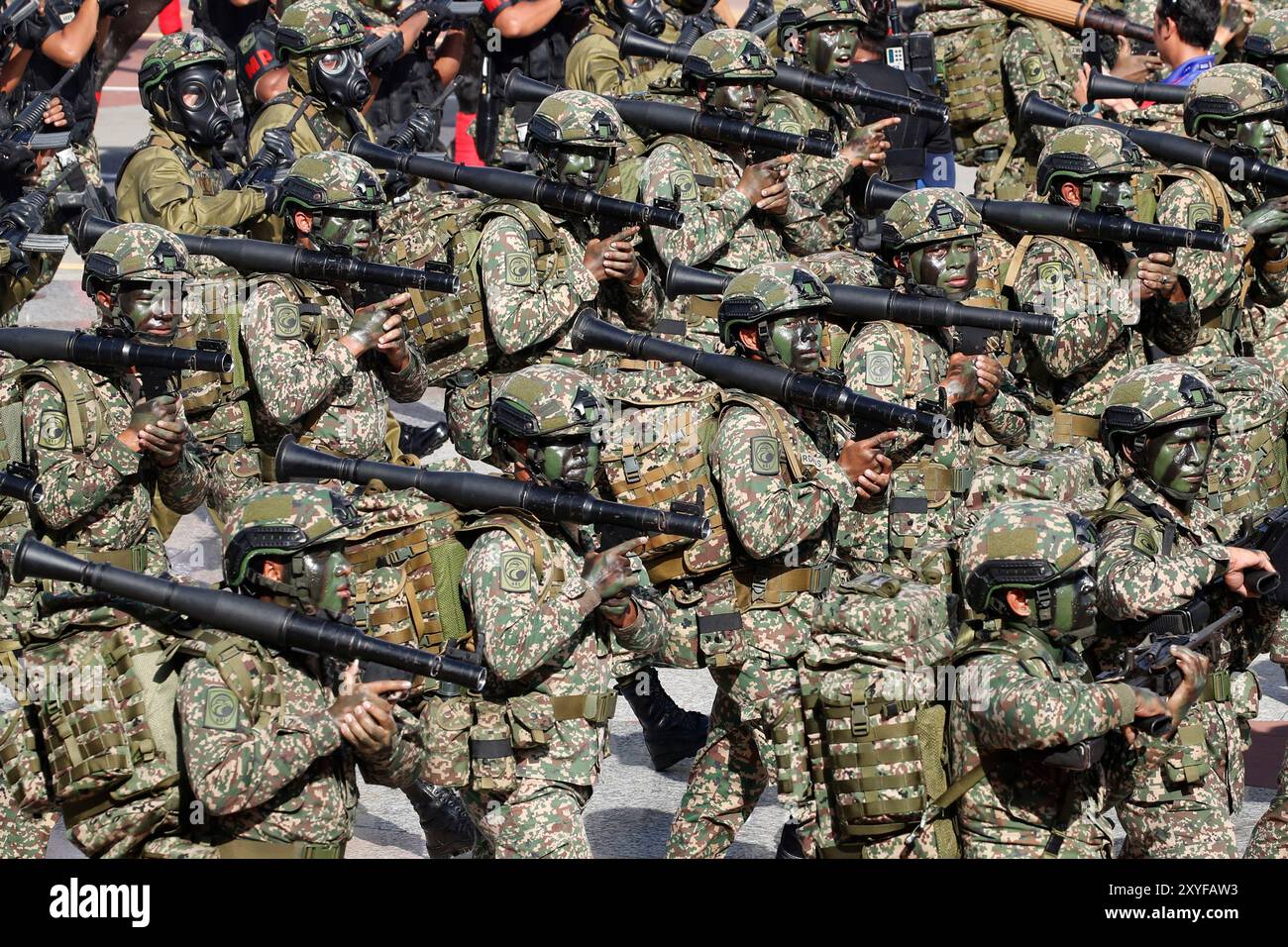 Kuala Lumpur, Malaysia. 29th Aug, 2024. Malaysian soldiers march during ...
