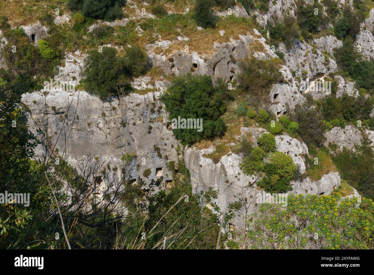 The rock-cut tombs of the Pantalica Necropolis a Prehistoric cemetery ...