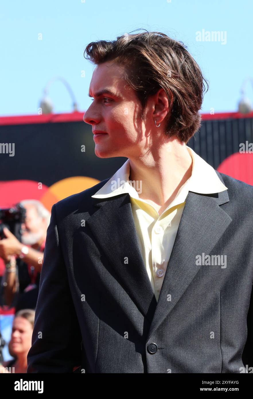 Venice, Italy, 29th August, 2024. Louis Partridge arriving on the red ...