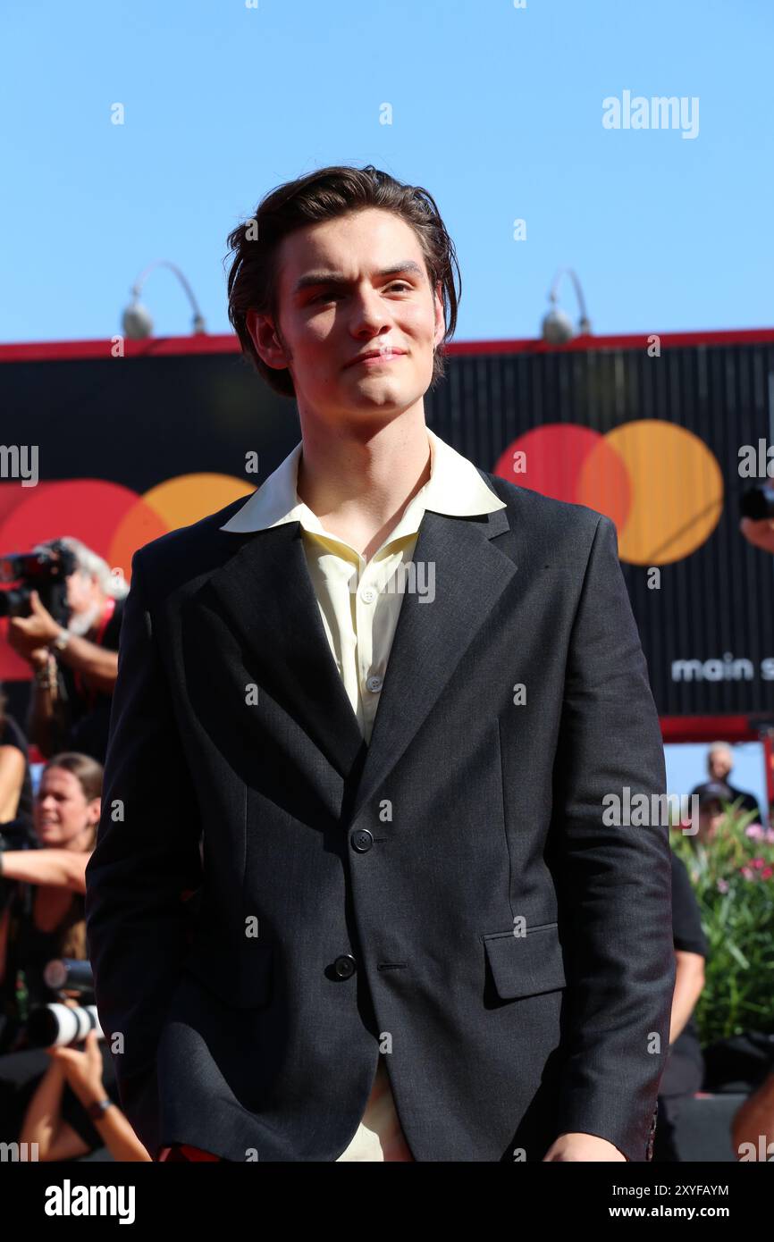 Venice, Italy, 29th August, 2024. Louis Partridge arriving on the red ...