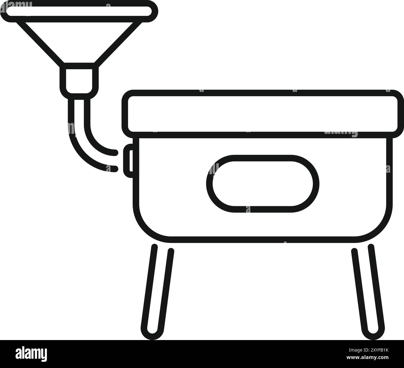Line drawing of an industrial food steamer using steam for cooking ...