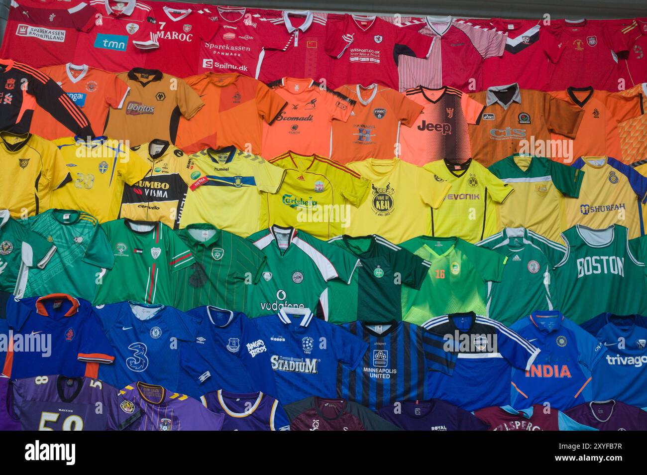 Load of footballs shirts hi-res stock photography and images - Alamy