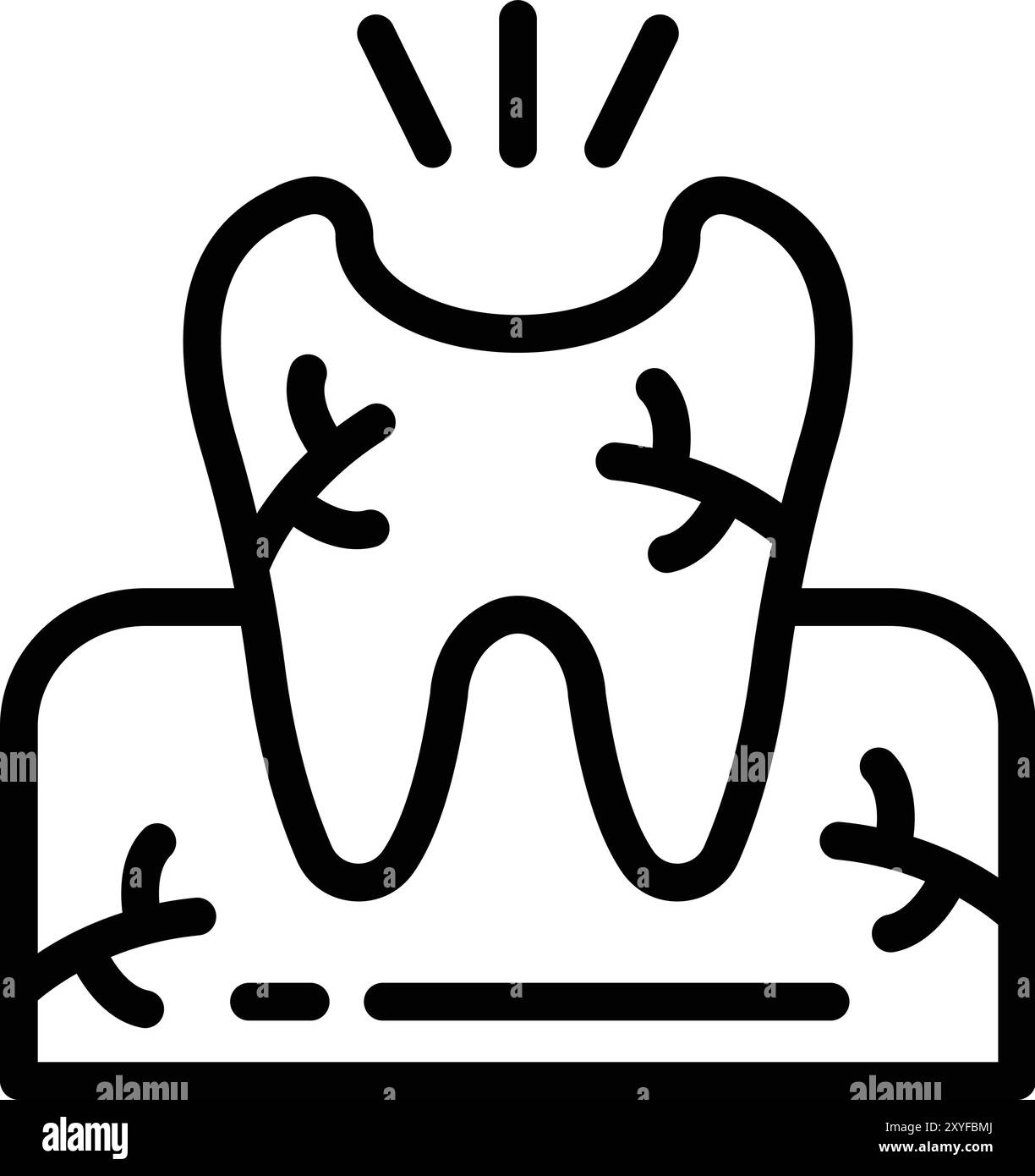 Broken Tooth Vector Icon Design Illustration Stock Vector Image & Art ...