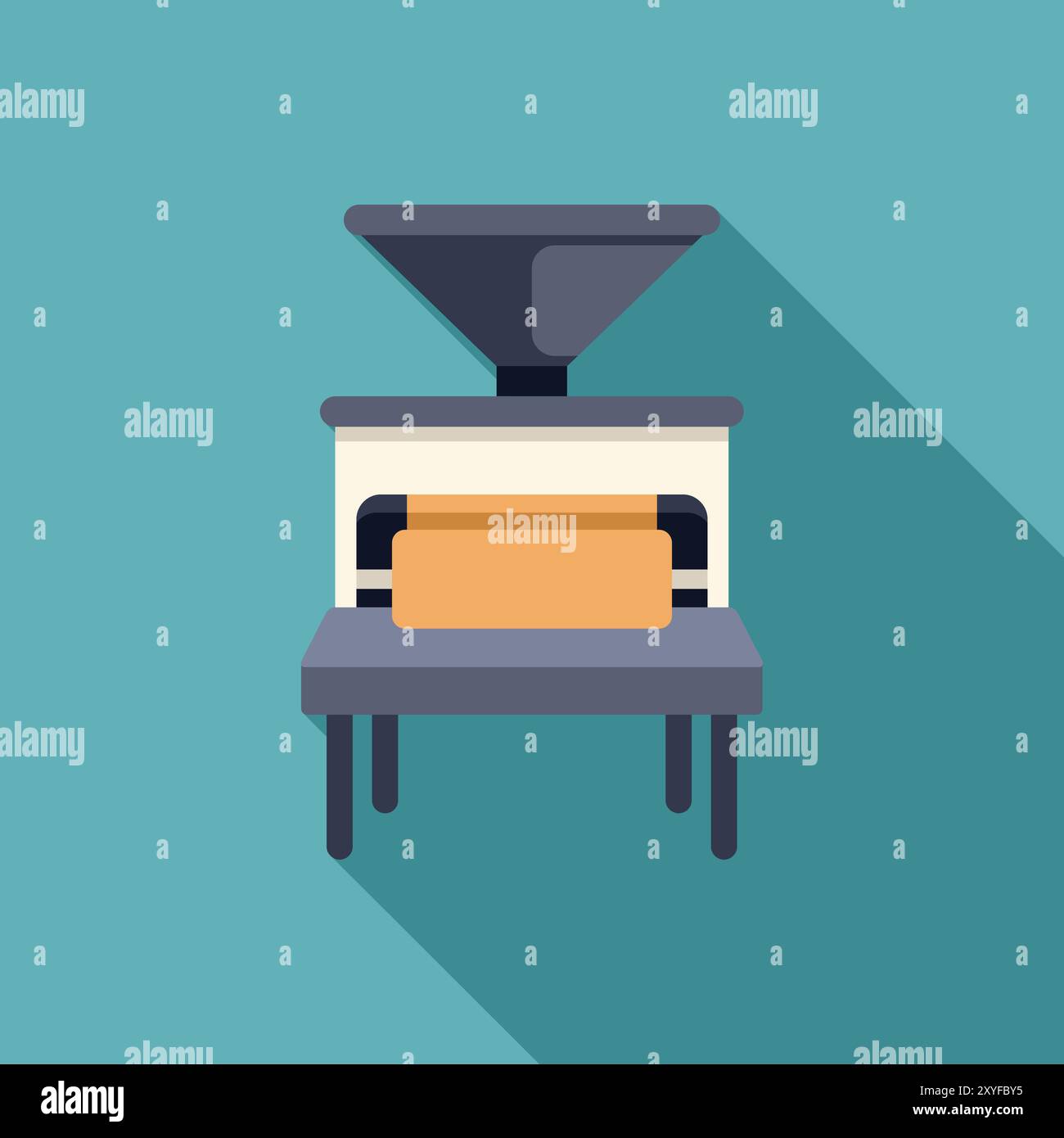 Industrial bread making machine placing a piece of dough into a ...