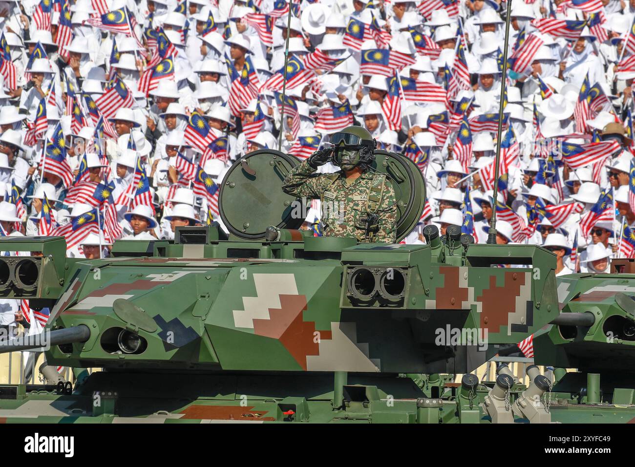 Kuala Lumpur, Malaysia. 29th Aug, 2024. Malaysian soldier salutes ...