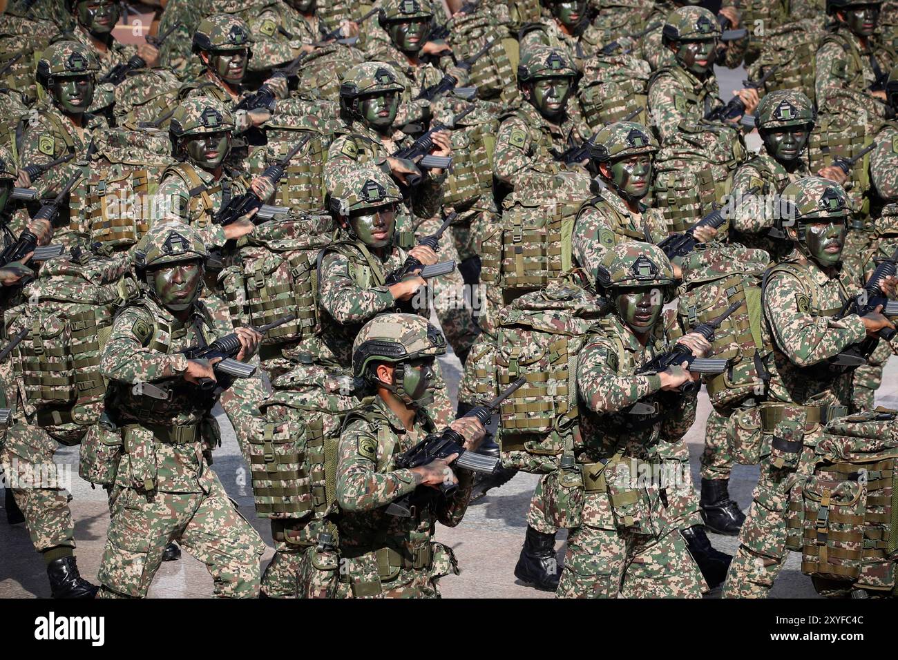 Kuala Lumpur, Malaysia. 29th Aug, 2024. Malaysian soldiers march during ...