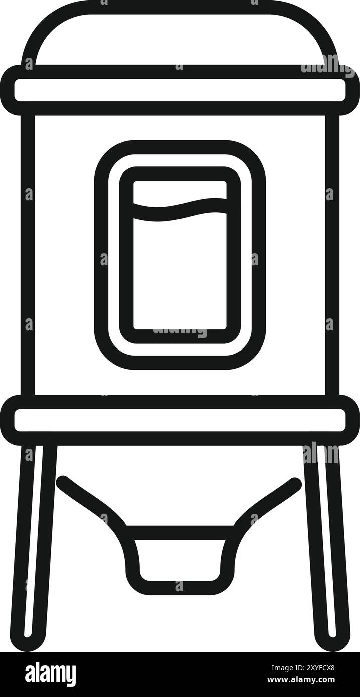 Simple vector icon of a metal storage for grain with a window showing ...