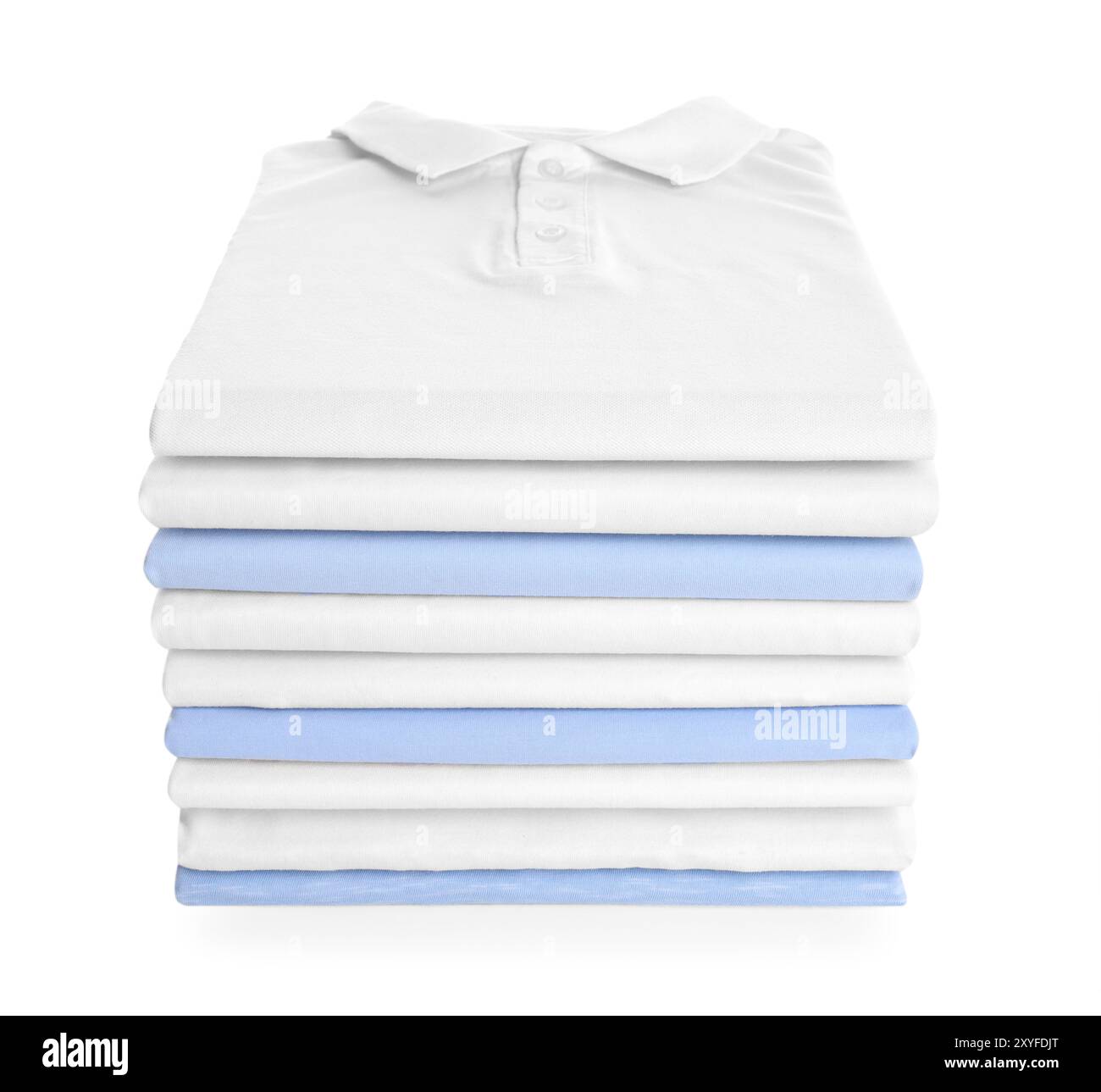Stack clean folded shirts hi-res stock photography and images - Alamy