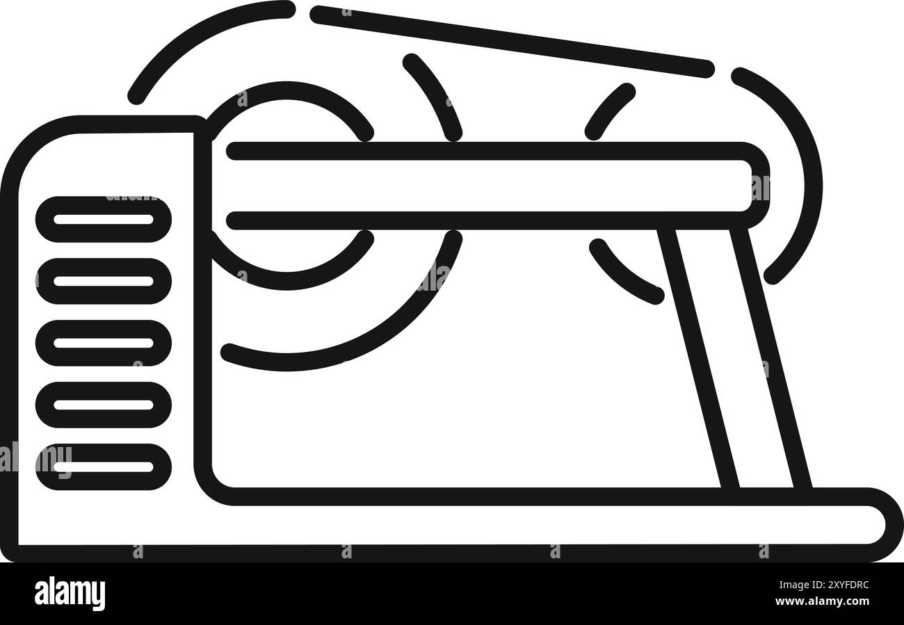 Electric treadmill machine for running training icon in outline style ...