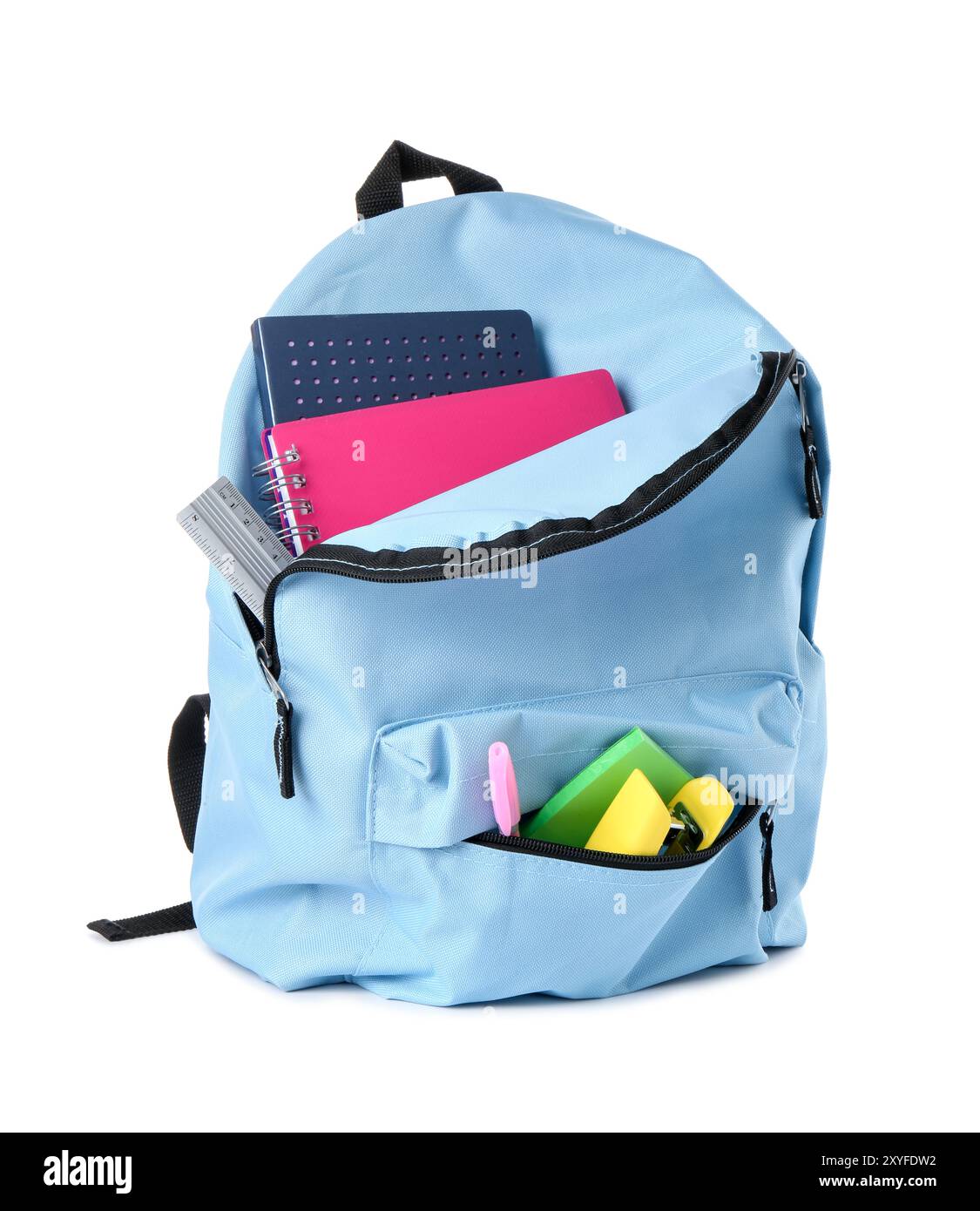 Stylish school backpack stationery Cut Out Stock Images & Pictures - Alamy