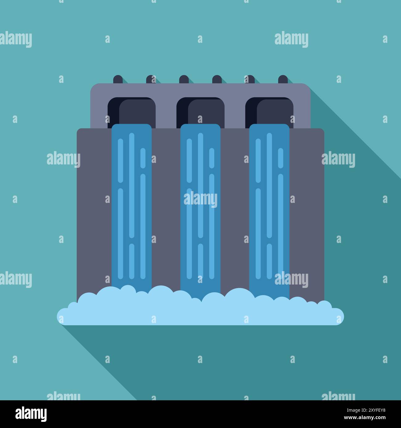 Illustration of a hydroelectric power plant generating clean energy ...