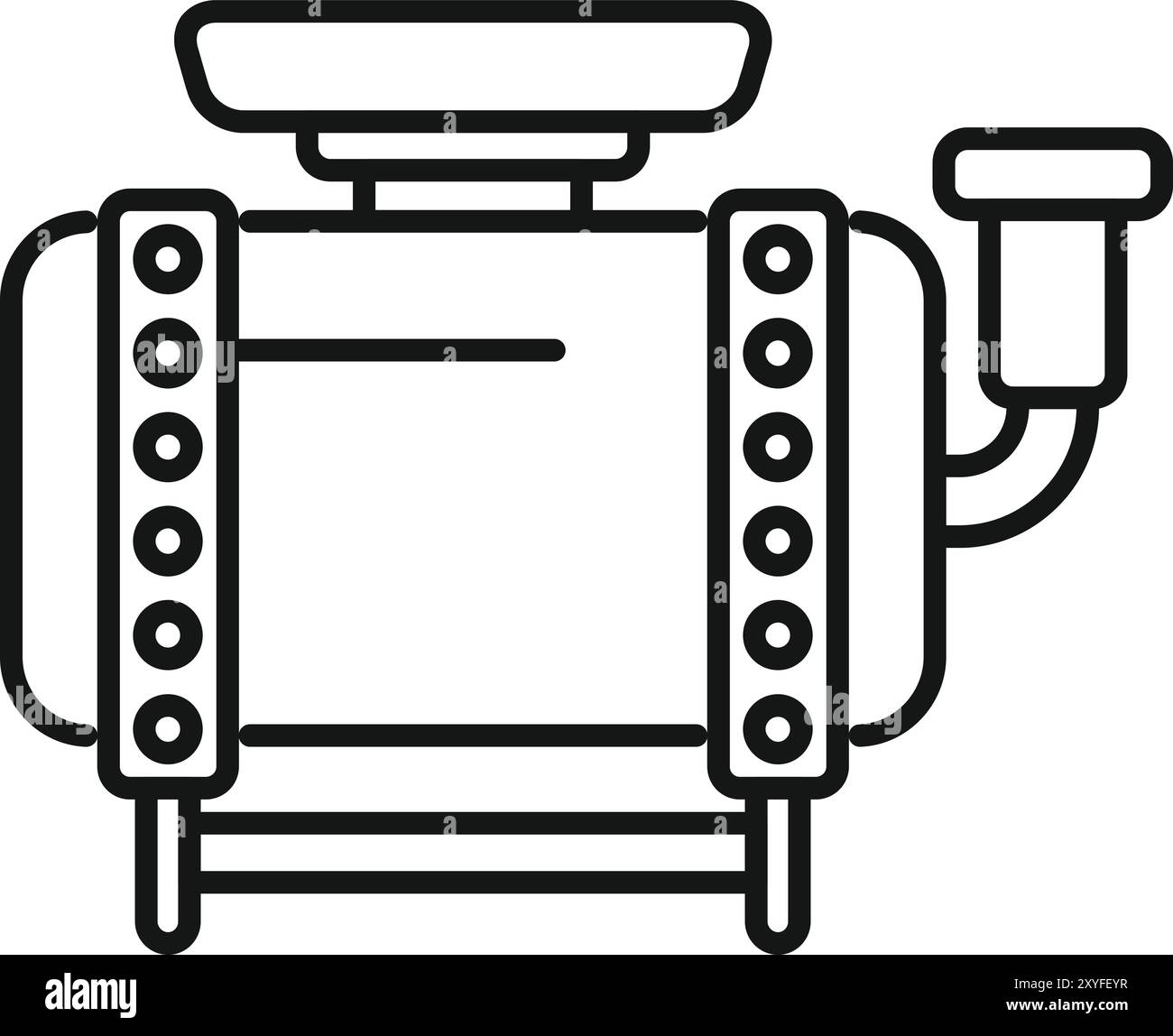 Simple electric water heater boiler with a tank and a pipe, a domestic ...