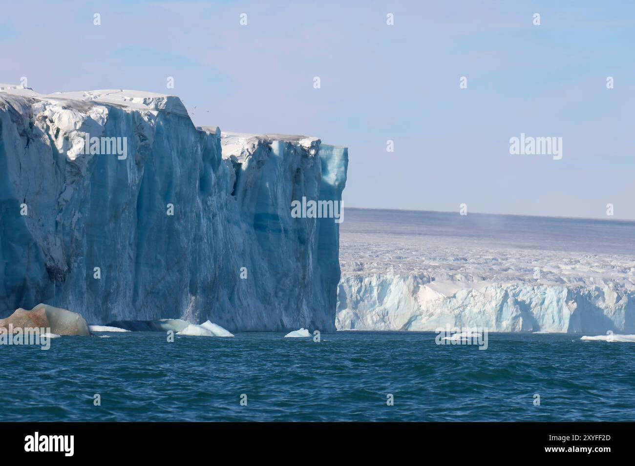 Austfonna, the ice cap located on Nordaustlandet, Svalbard archipelago ...