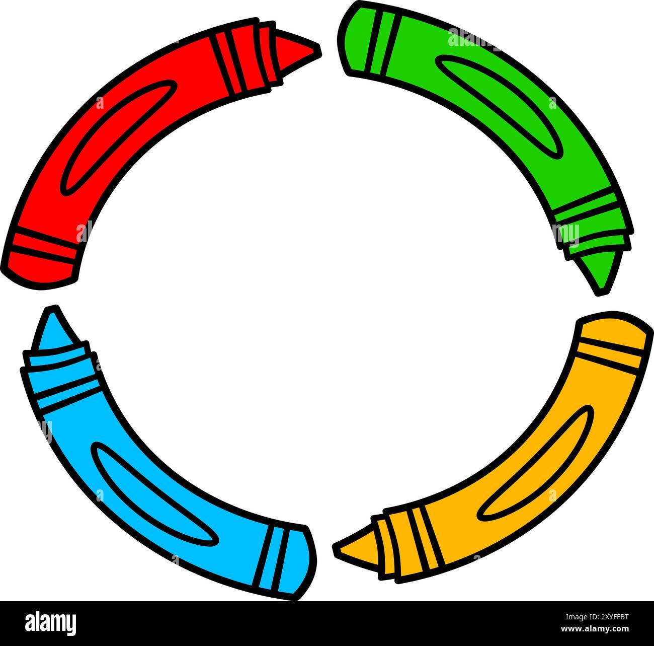 Crayon Set Monogram. Back To School frame Stock Vector Image & Art - Alamy