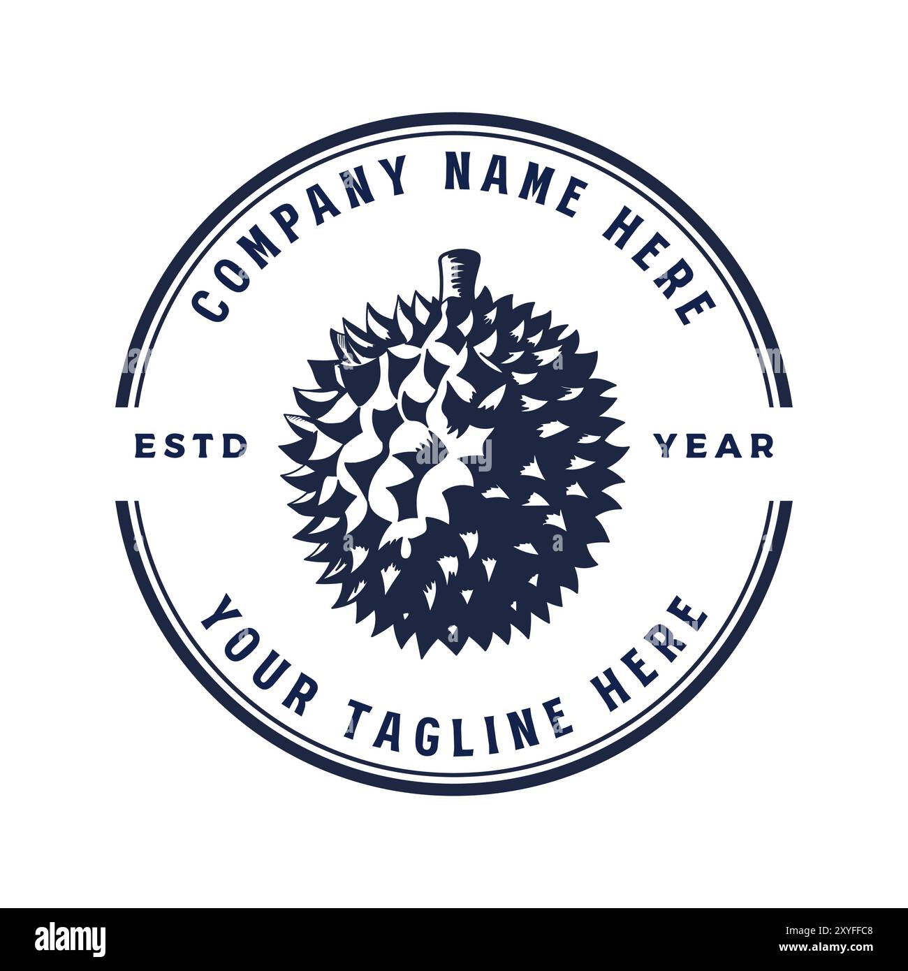 Vintage Retro Hipster Fresh Durian Fruit Farm Badge Emblem Label Design ...