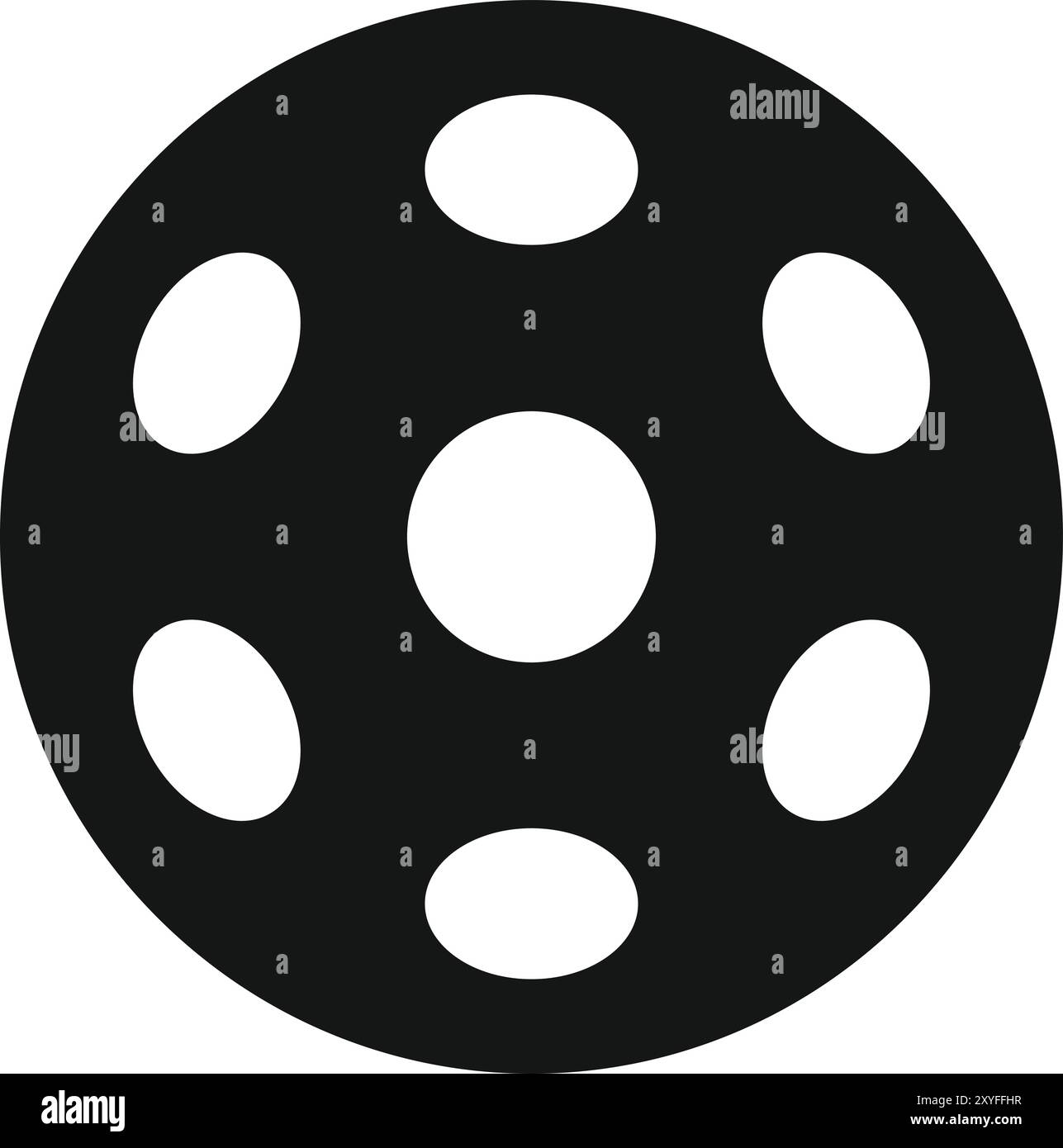 Simple vector icon of a floorball ball with seven holes on a white ...