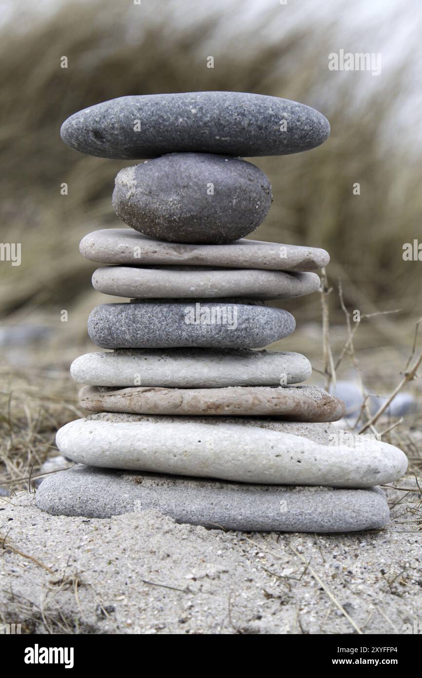 Stack of stones on a beach Stock Photo - Alamy