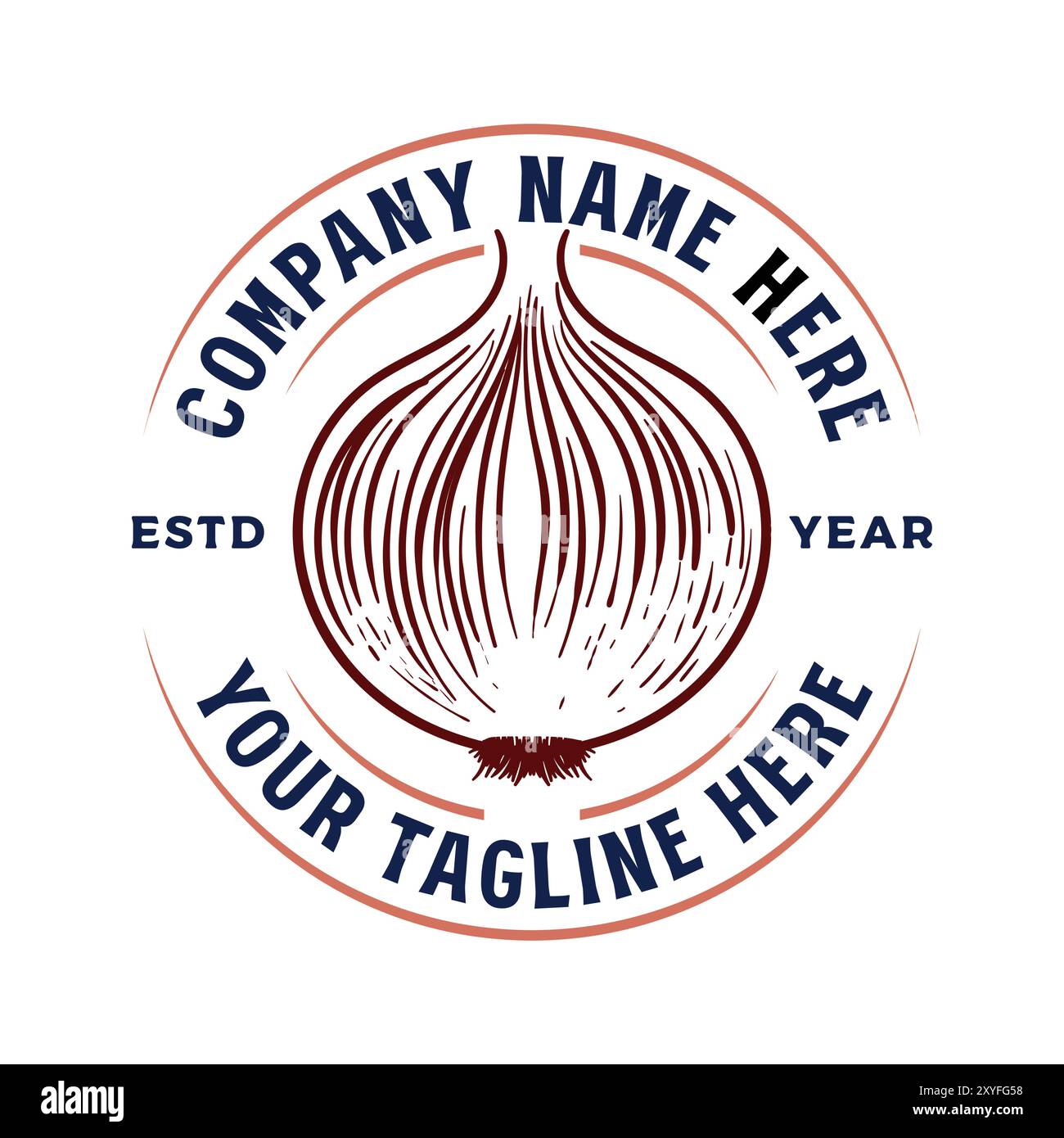 Vintage Retro Red Onion Badge Emblem Label Farm Product Design Vector ...