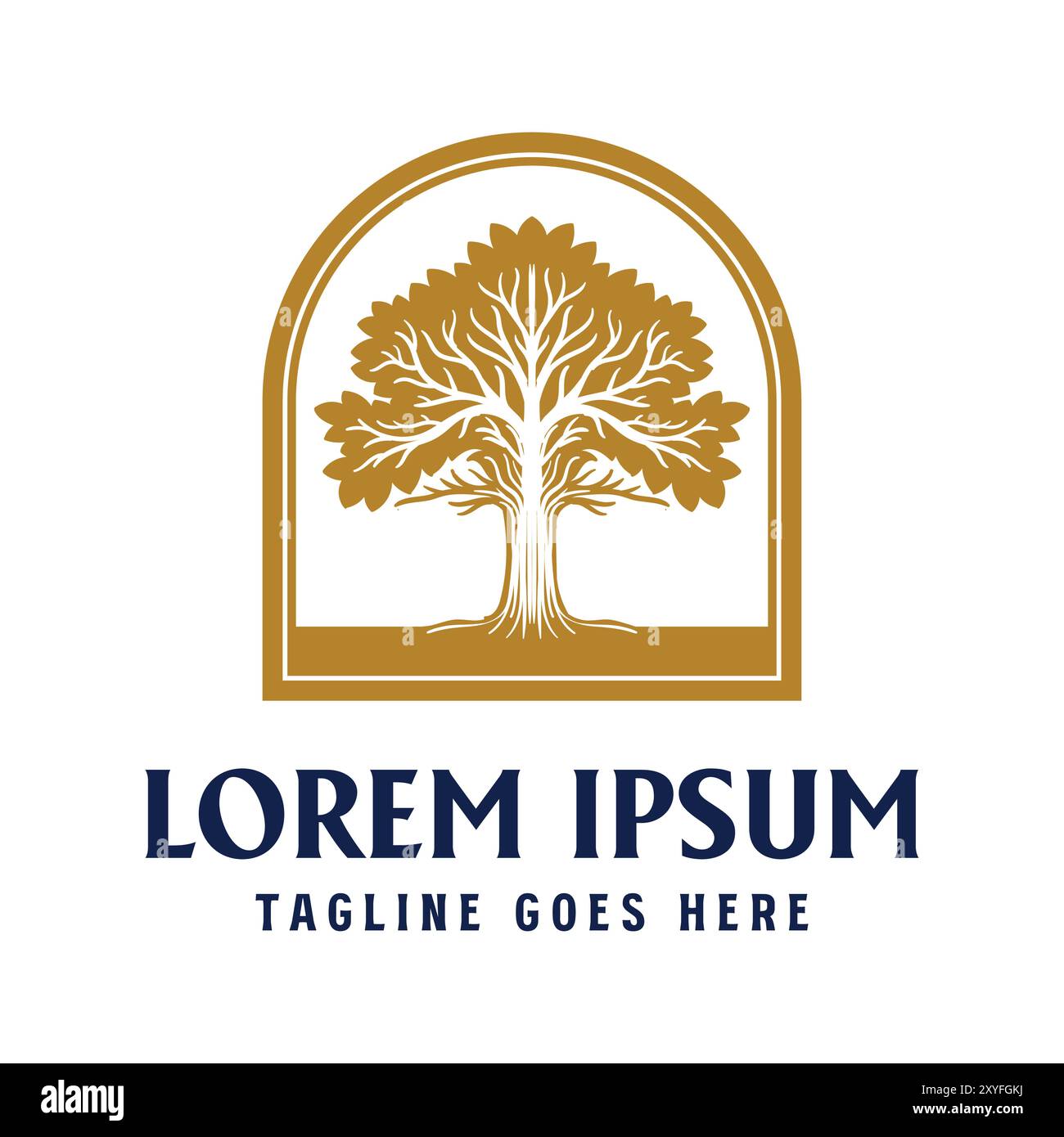 Vintage Retro Oak Banyan Maple Tree of Life Badge Label Seal Sticker ...