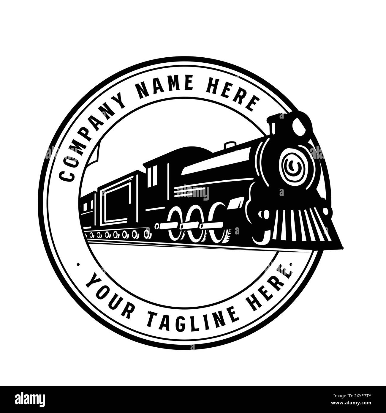 Vintage Old Locomotive Steam Train Machine Badge Emblem Label Design ...
