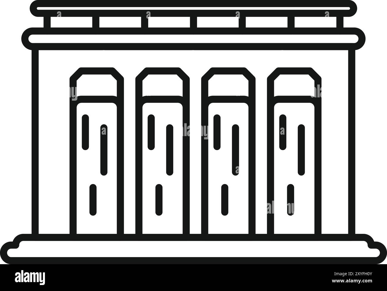 Simple vector icon of a building with columns facade Stock Vector Image ...