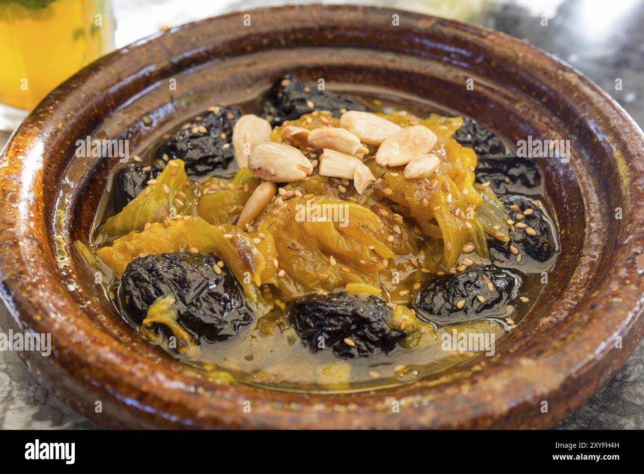 Tajine (tagine) with lamb and prunes Stock Photo - Alamy